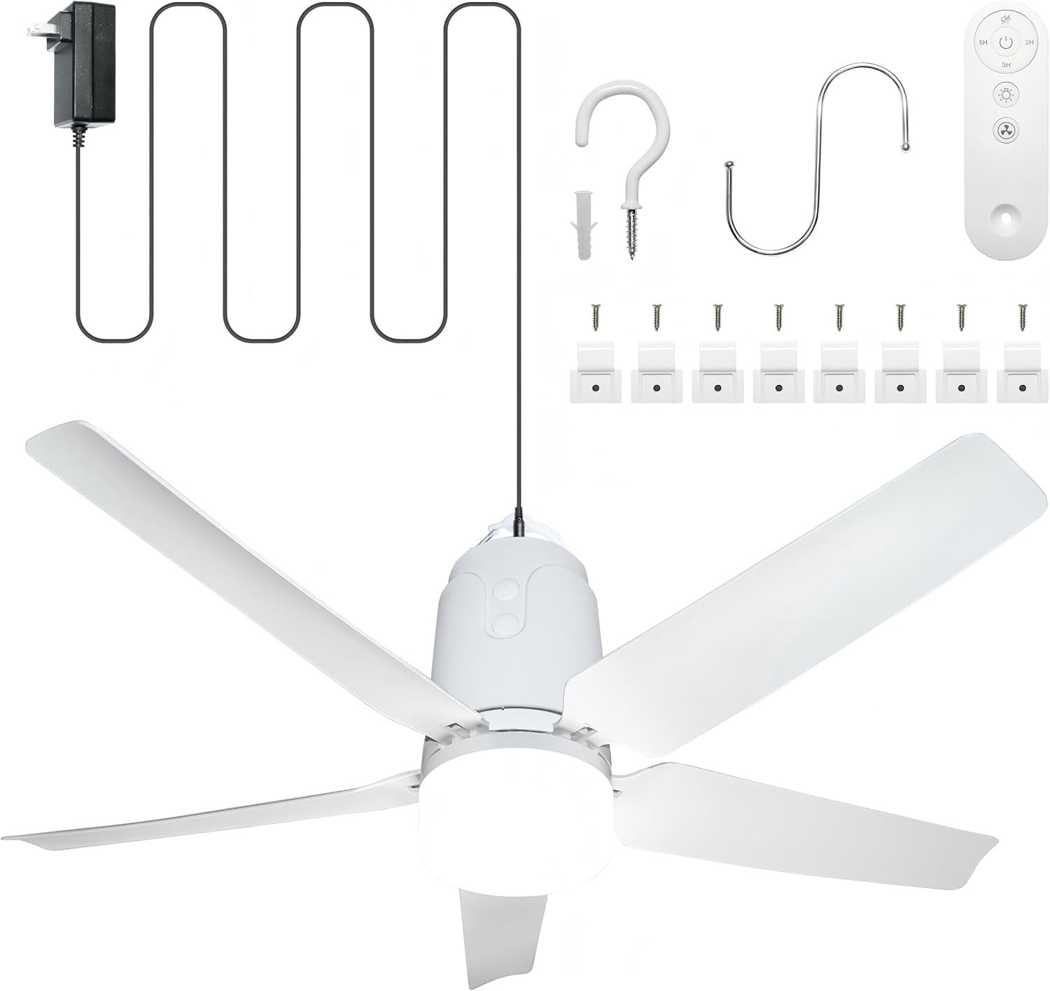 31.5" Gazebo Fans Outdoor , Canopy Fan with Light 3000-6500K, Portable ...