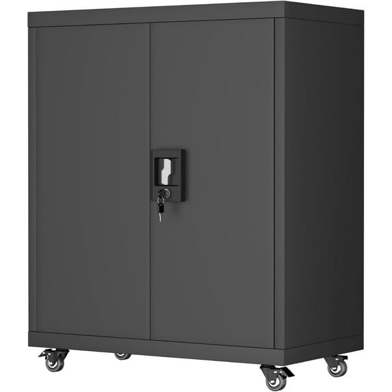 31.5" H Lockable Storage Cabinet, Small Locking Cabinet with Doors and ...