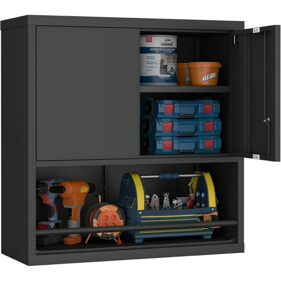 31.5" H Lockable Storage Cabinet, Small Locking Cabinet with Doors and ...