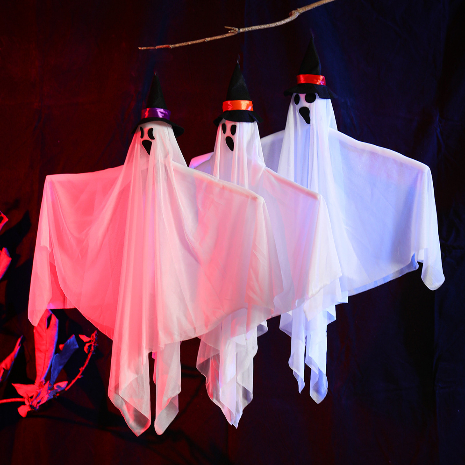 31.5" Hanging Ghosts Halloween Animatronic,Halloween Ghost Decor with ...