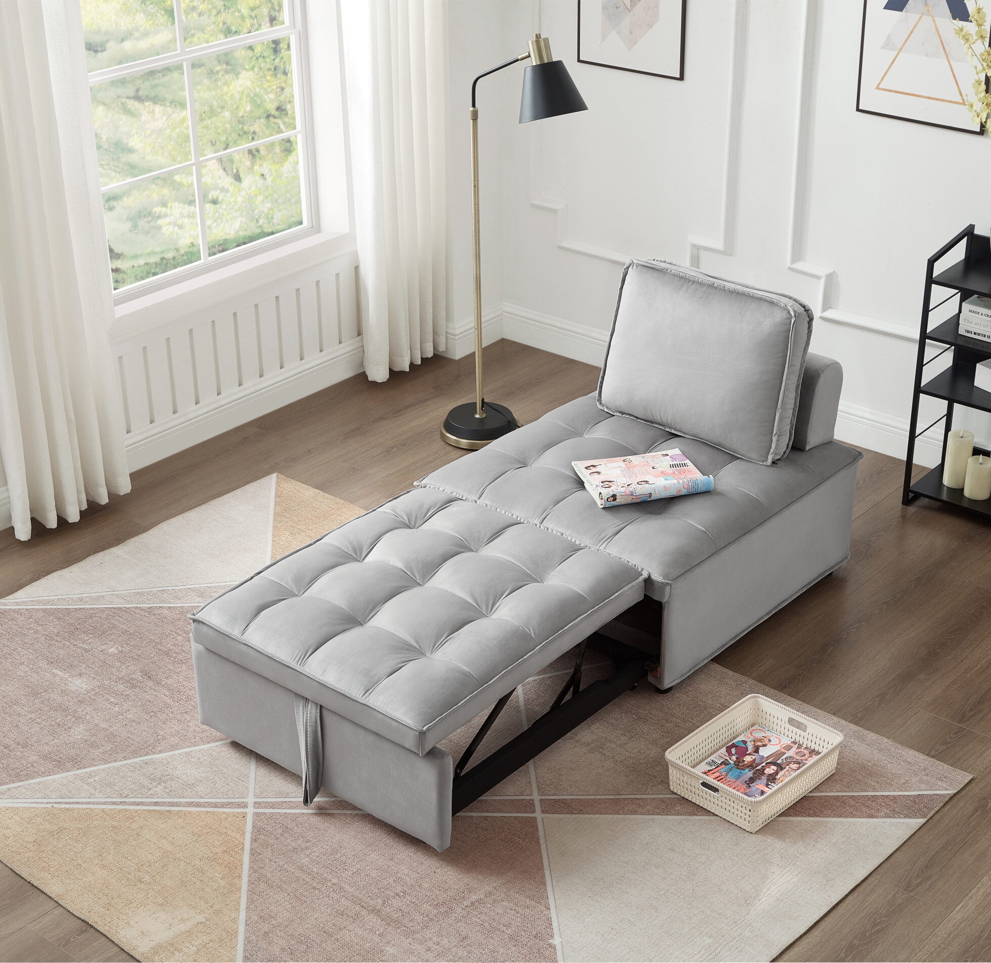 31.5 Inch Pull out Sofa Bed, 3-in-1 Convertible Sleeper Chair Bed with ...