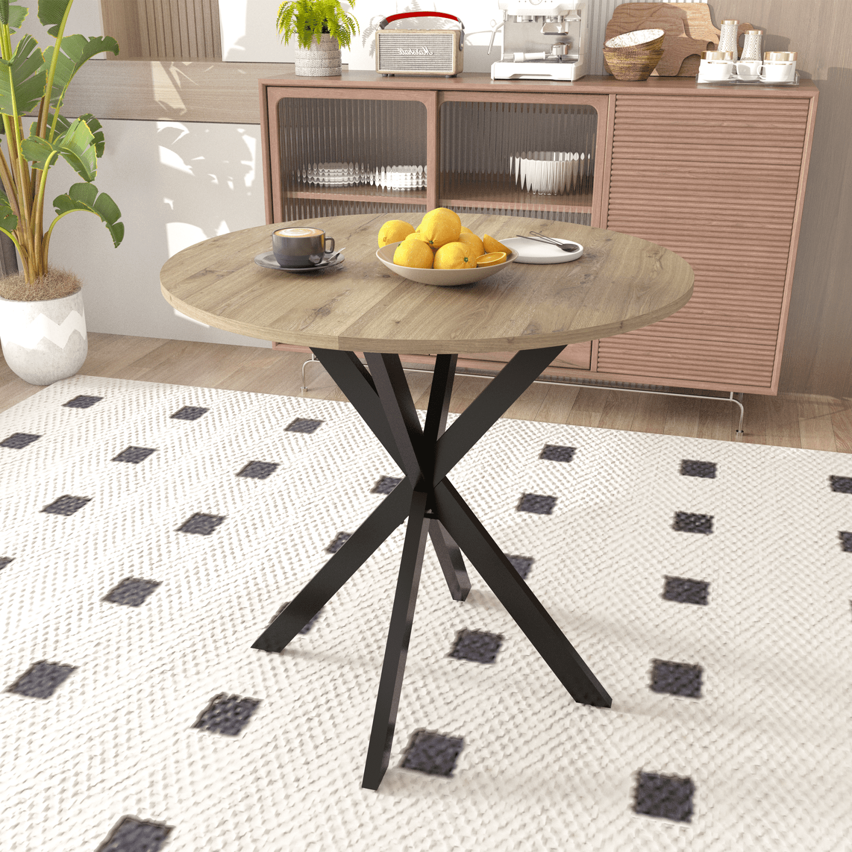31.5 Inch Round Dining Table for 2-4, Small Circle Kitchen Table with ...