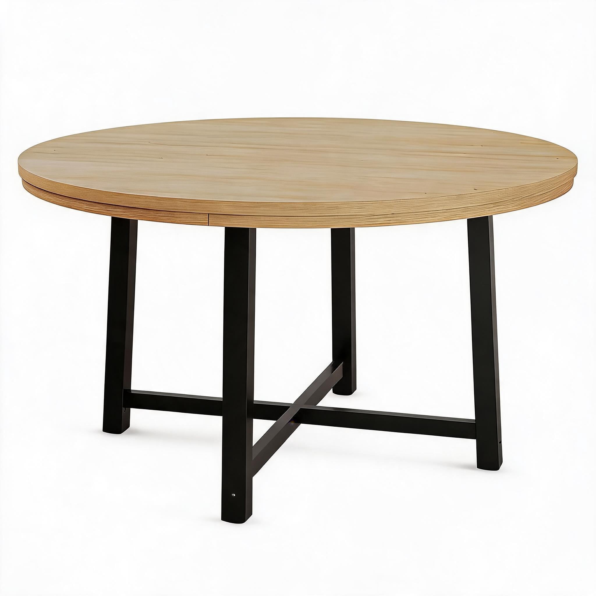 31.5-Inch Round Dining Table, Small Kitchen Table with Steel Frame and ...