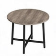 31.5-Inch Round Dining Table, Small Kitchen Table with Steel Frame and ...