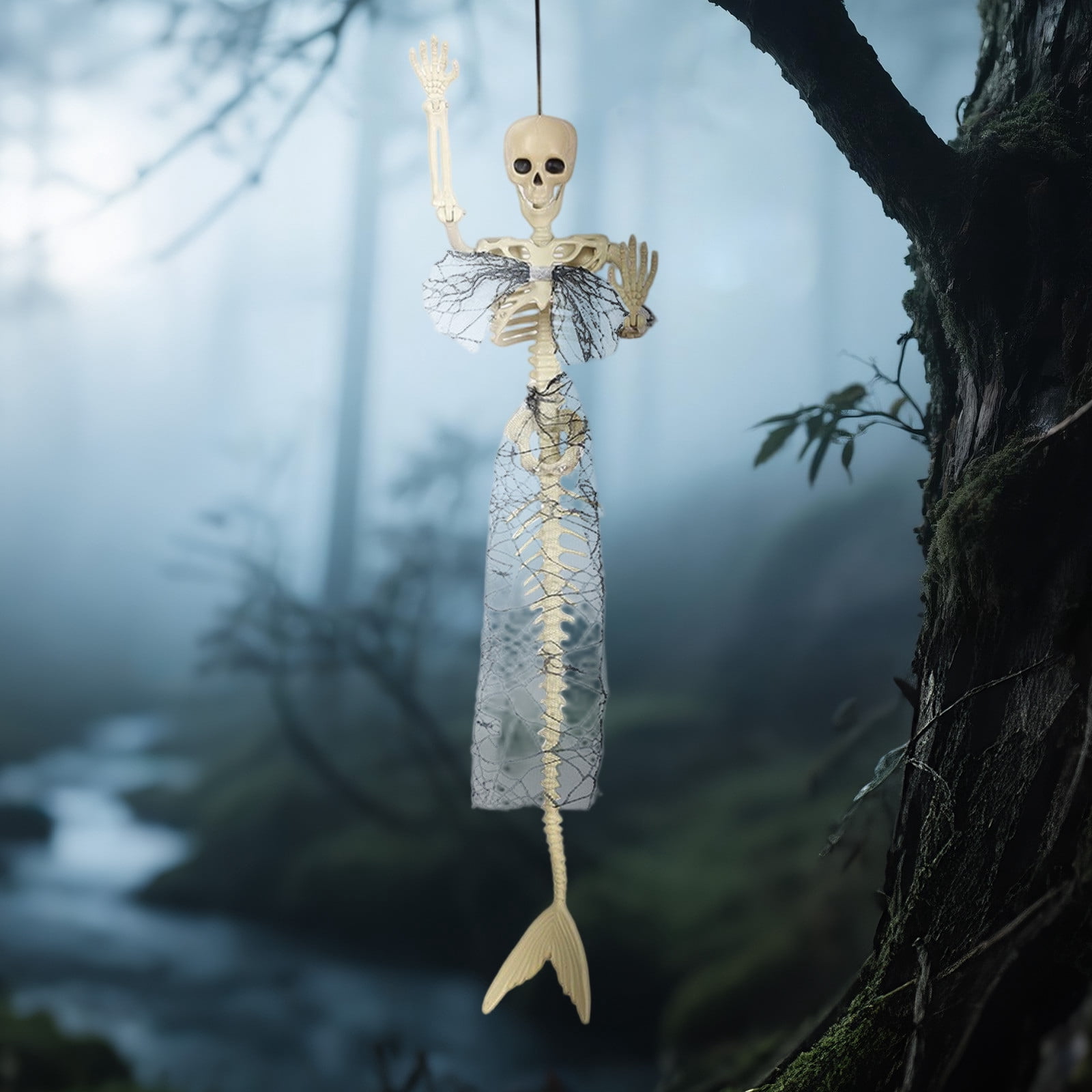 31.5 Inch Tall Halloween Lace Mermaid Skeleton Ornaments Halloween ...