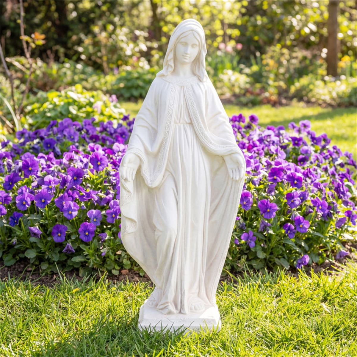 31.5 Inch Virgin Mary Garden Statue All Weather MgO Religious Sculpture ...