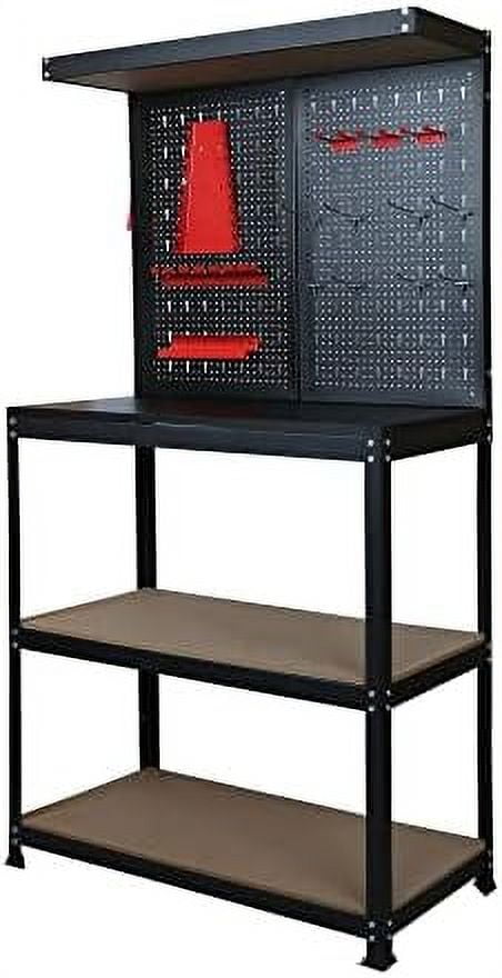 31.5 Inch Workbench With Peg Board, Multipurpose Tool Organizer and ...