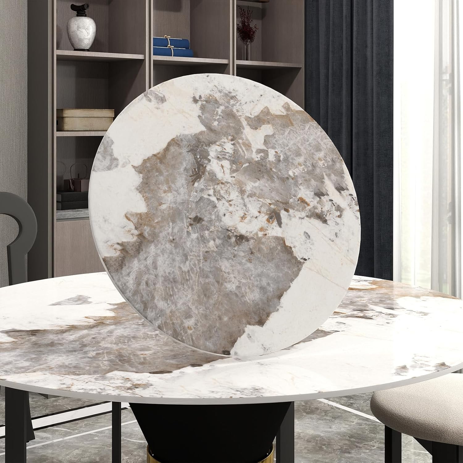 31.5" Lazy Susan for Table Top Sintered Stone Rotating Serving Tray for ...