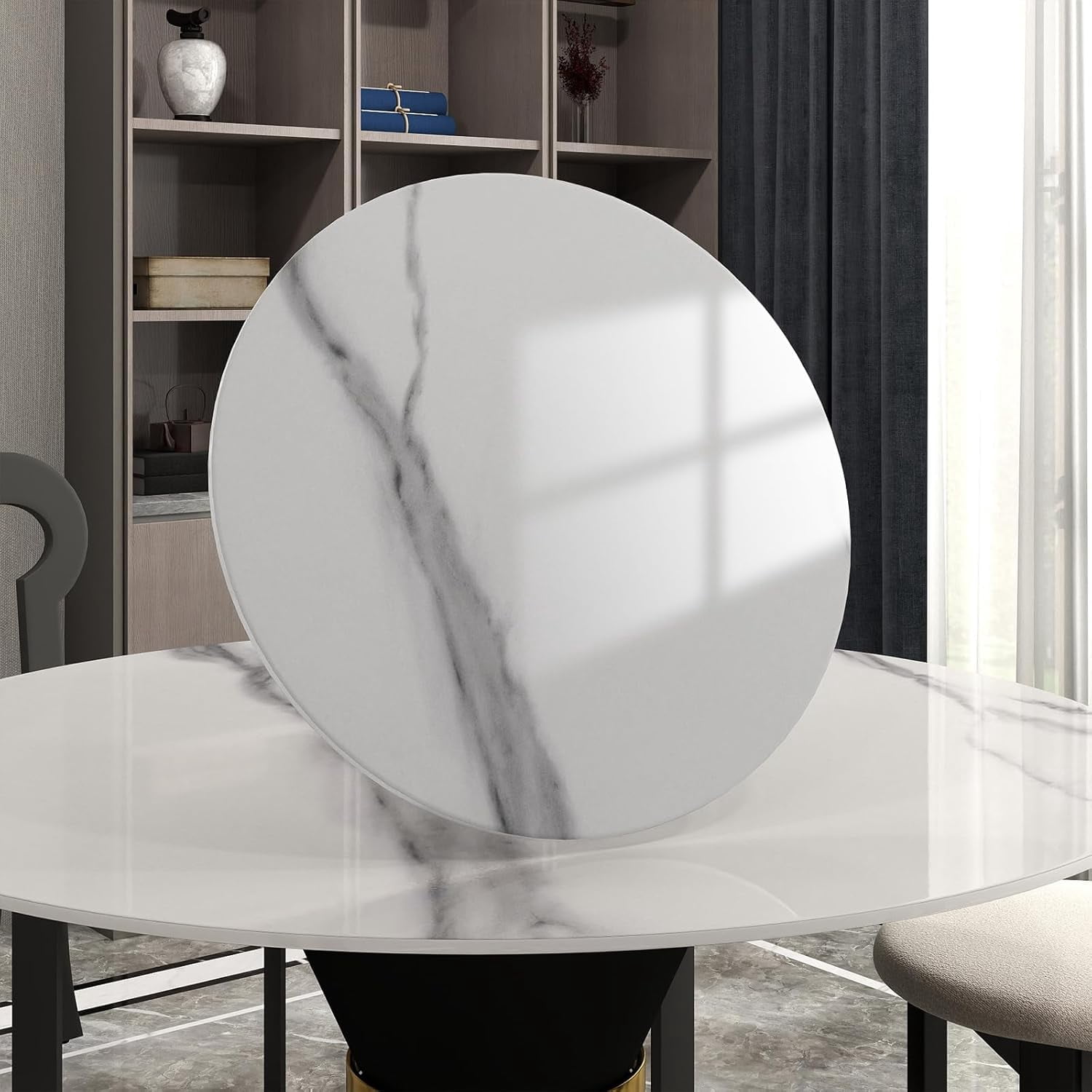 31.5" Lazy Susan for Table Top Sintered Stone Rotating Serving Tray for ...