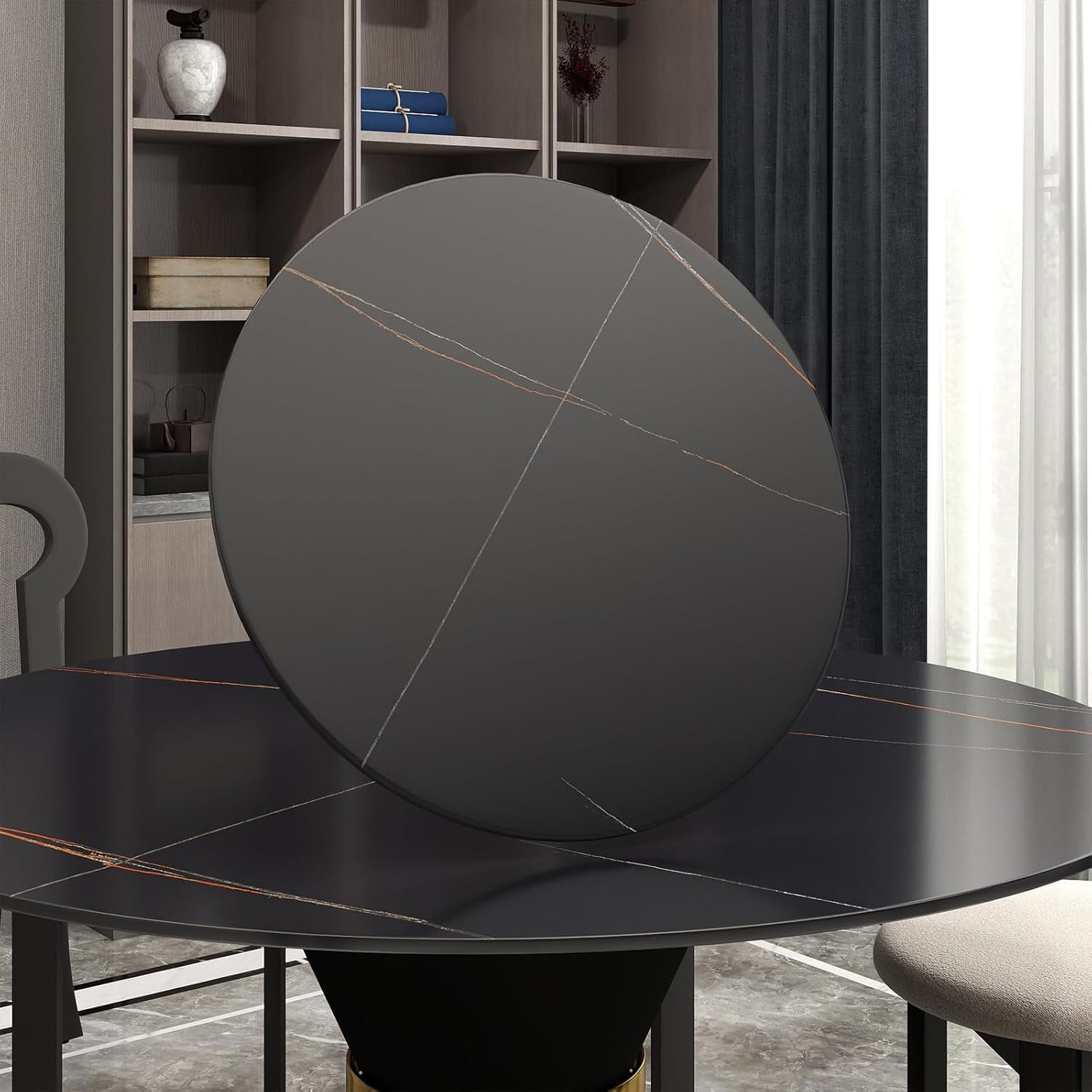 31.5" Lazy Susan for Table Top Sintered Stone Rotating Serving Tray for ...