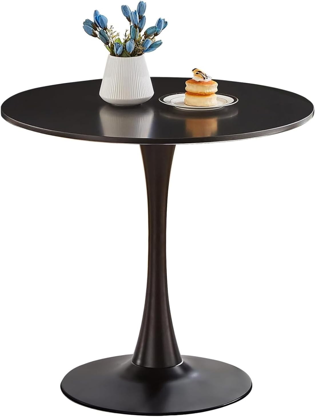 31.5" Modern Black Round Dining Table,Mid-Century Black Tulip Table ...