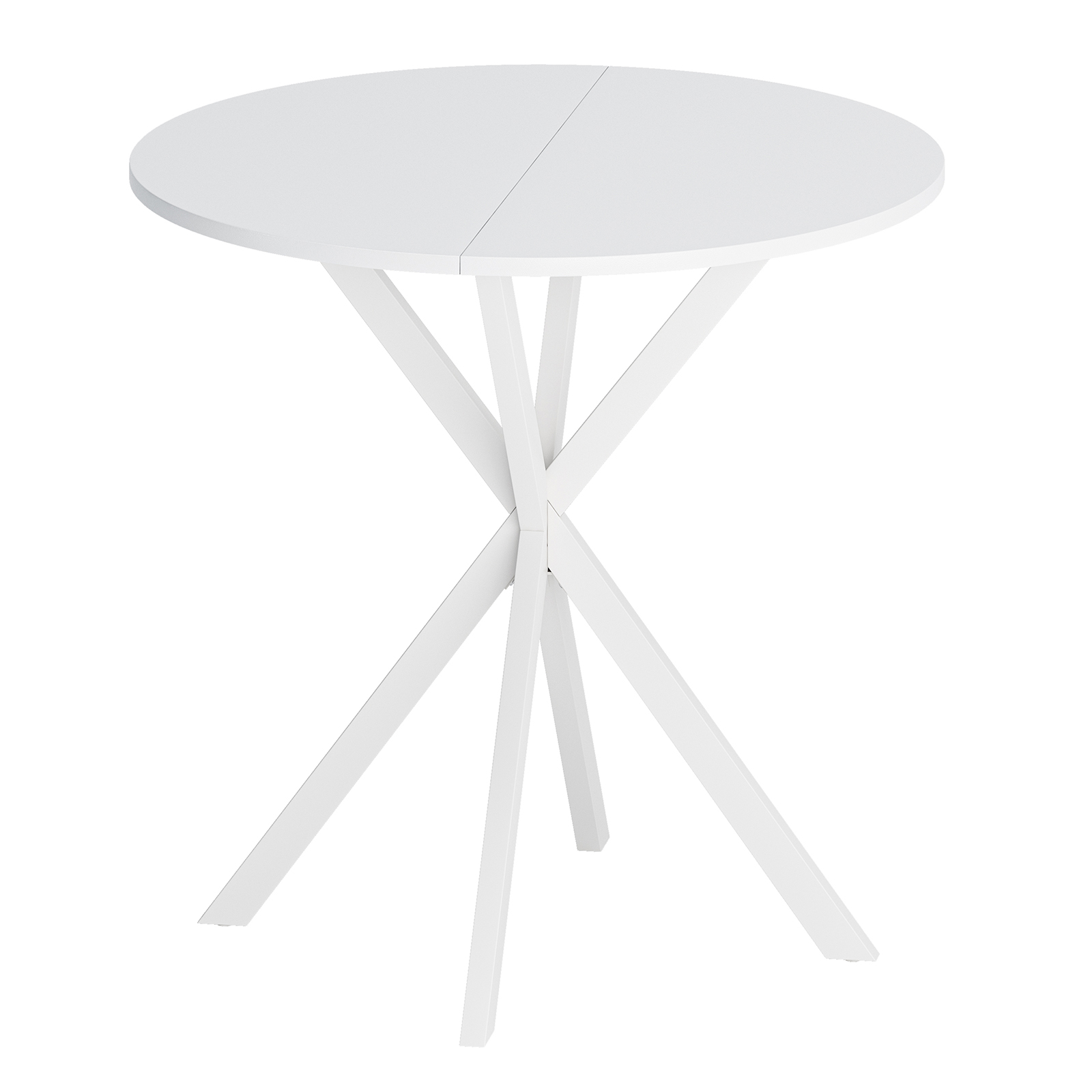 31.5'' Modern Round Dining Table with Crossed Legs,White Occasional ...