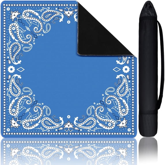31.5 in Paisley Mahjong Mat with Black Carrying Bag Multi Purpose Game ...