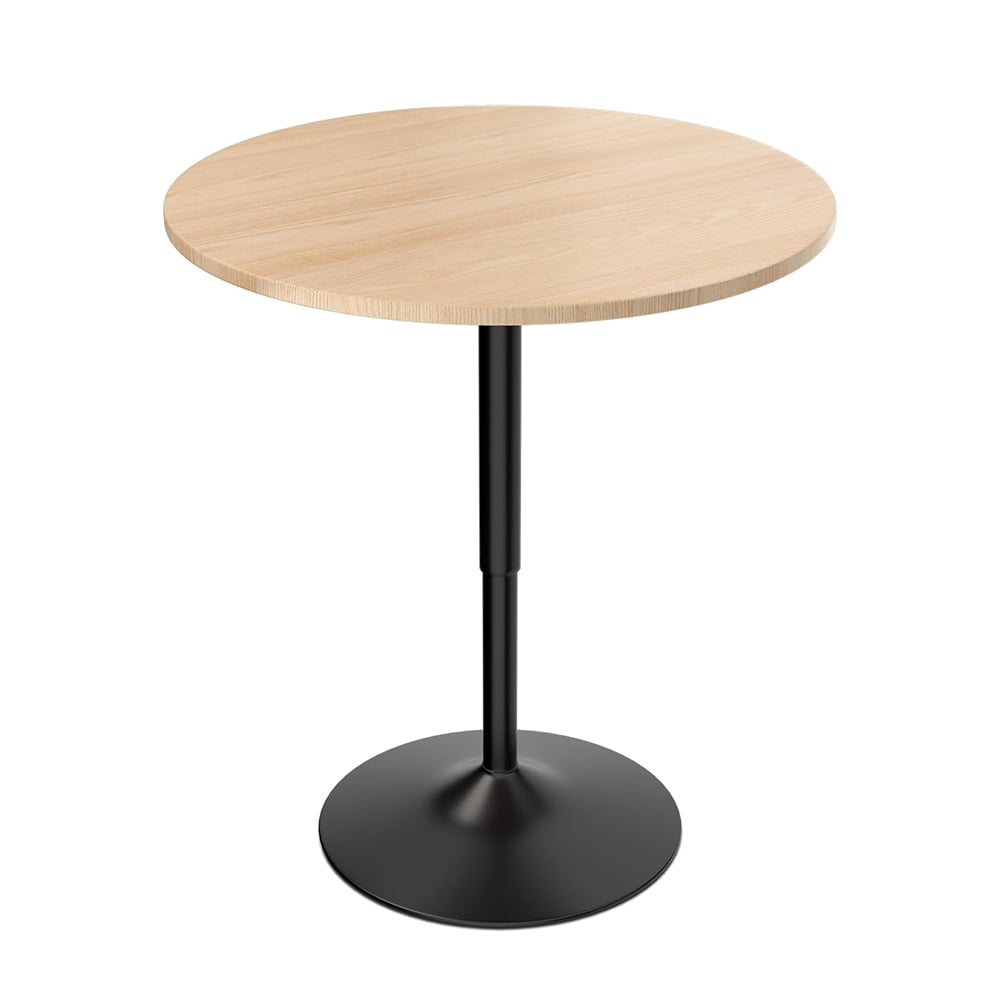 31.5" Round Bar Table, Pub Table with 27.5"- 36" Height Adjustable and ...