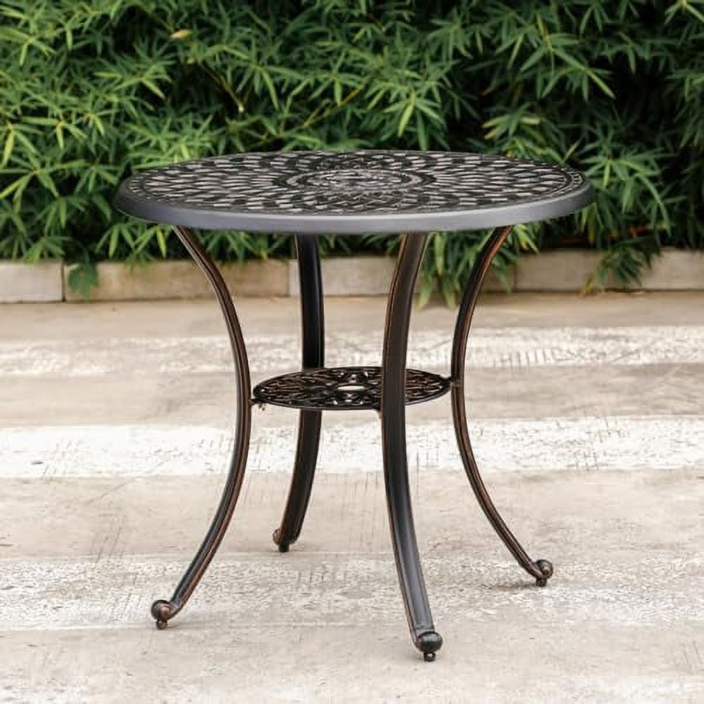 31.5" Round Patio Table Cast Aluminum Patio Dining Table with 2.2 ...
