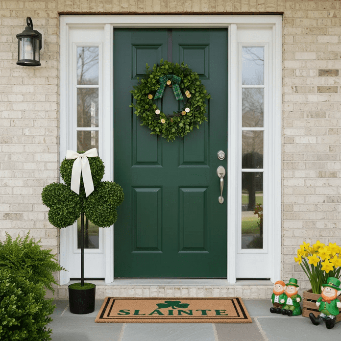 31.5" Shamrock Topiary Tree - Artificial Clover Topiary Tree Hearts ...