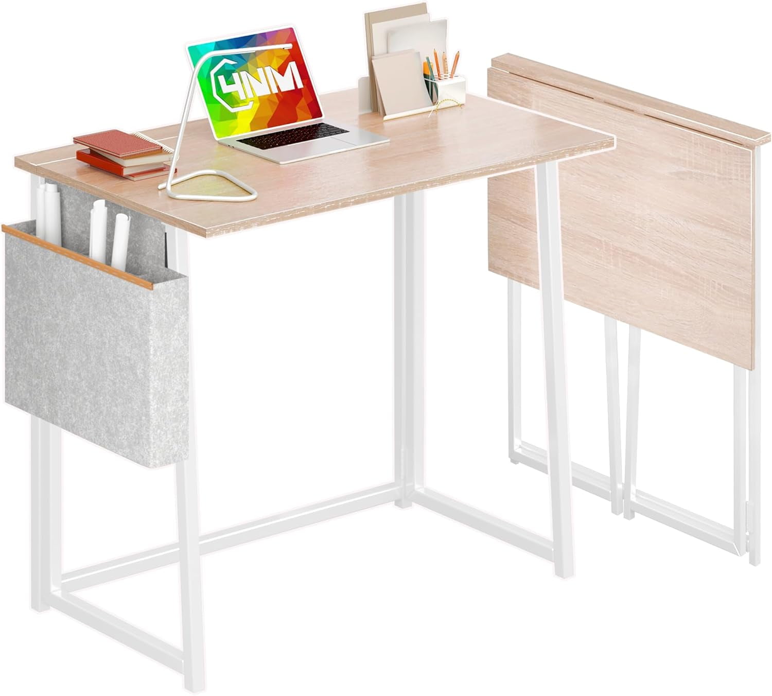 31.5" Small Desk with Storage Bag, Simple Assembly Folding Computer ...