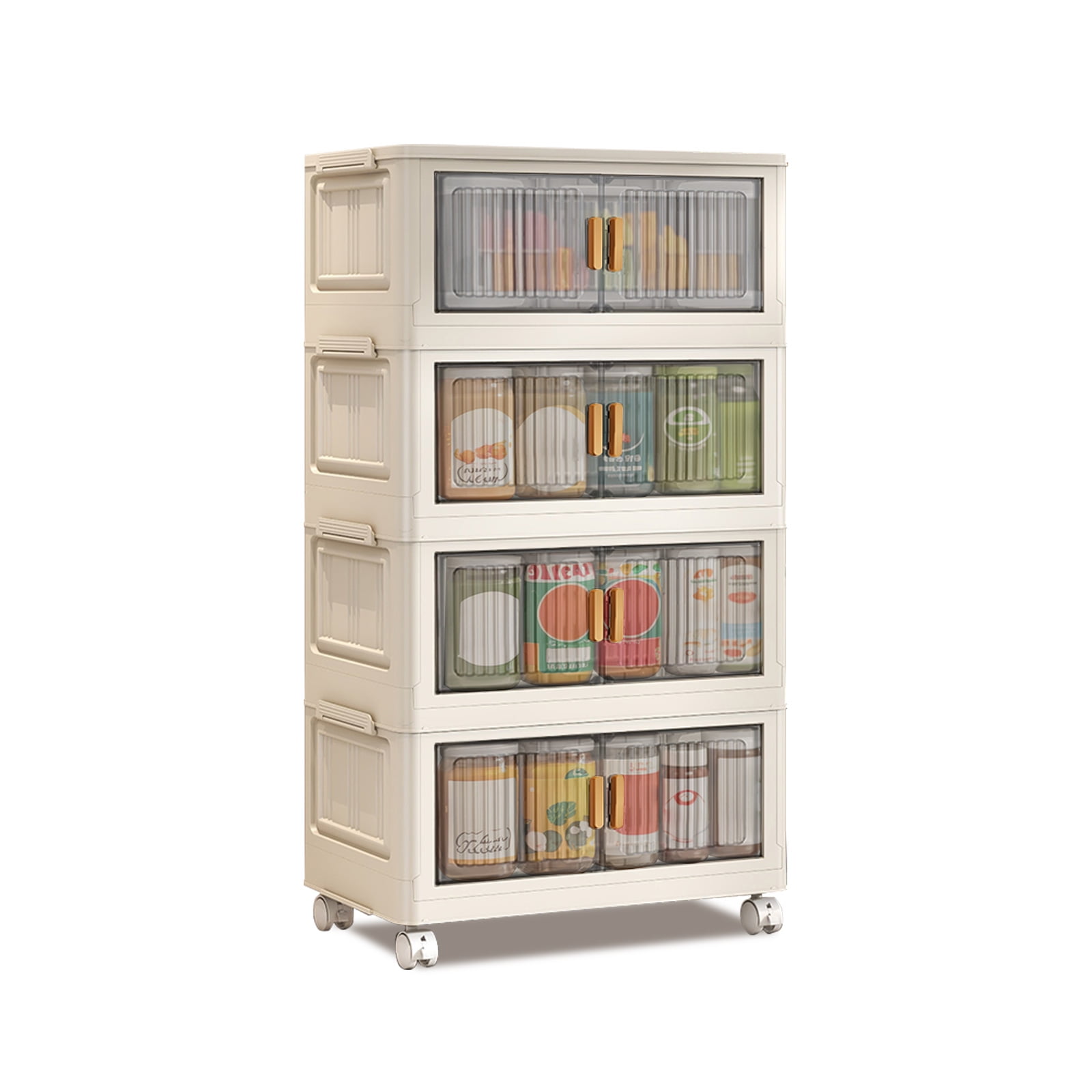 31.5" Stackable Storage Bins With Lids, 4 Pack Cubes Plastic ...