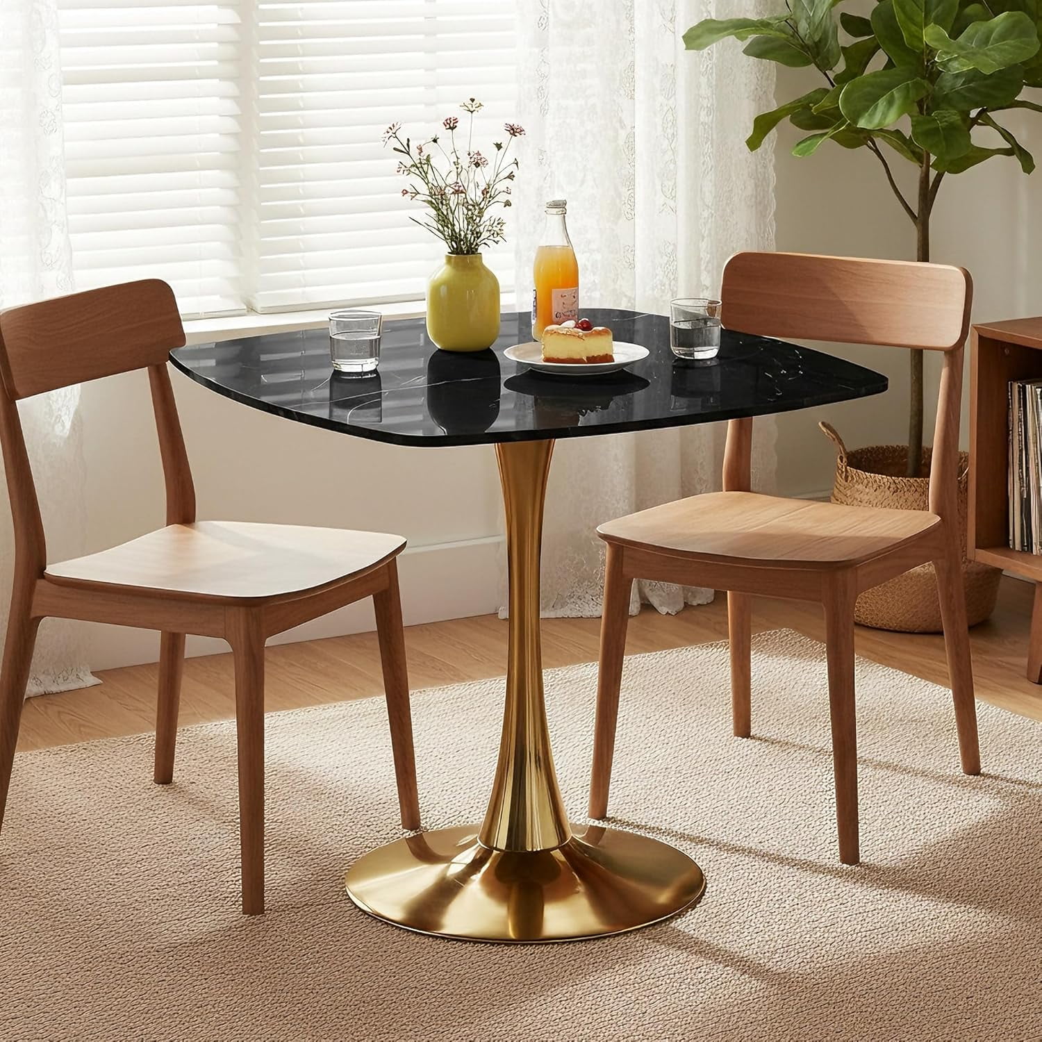 31.5" Tulip Table for 2-4 Persons Modern Square Dining Tables Mid ...