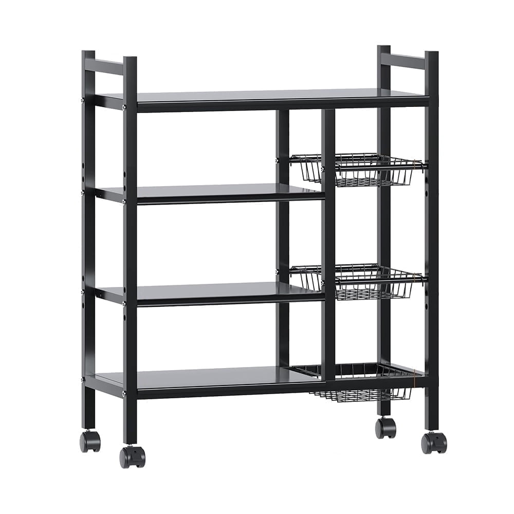 Kitchen Storage Shelves, Adjustable 4-Tier Kitchen Shelf Rack with 3 ...