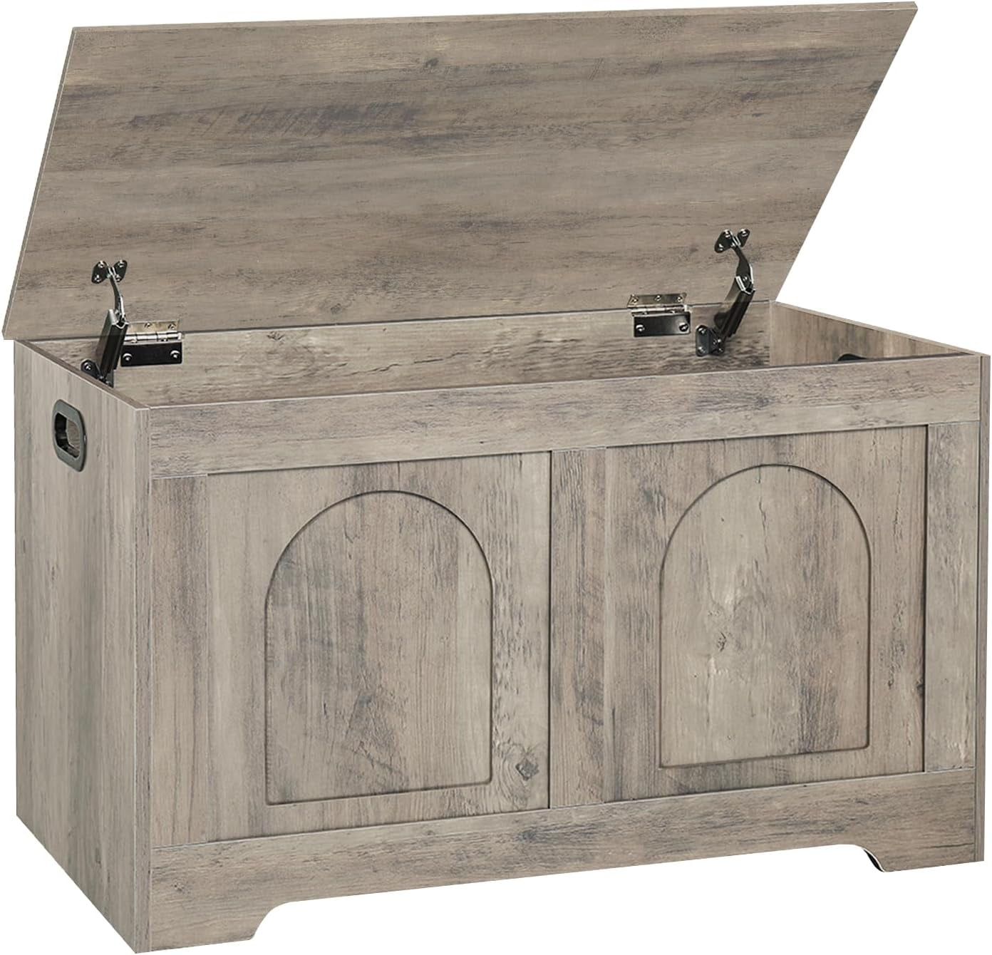 31.5”Wooden Toy Box with 2 Safety Hinges, Entryway Storage Bench with ...