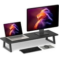 31.5 inch Dual Monitor Riser, Long Black Monitor Stand Riser Wide TV ...