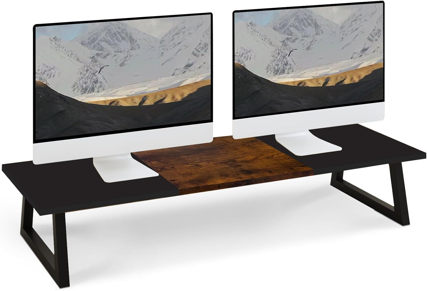 31.5 inch Dual Monitor Riser, Long Monitor Stand Riser Wide TV Stand ...