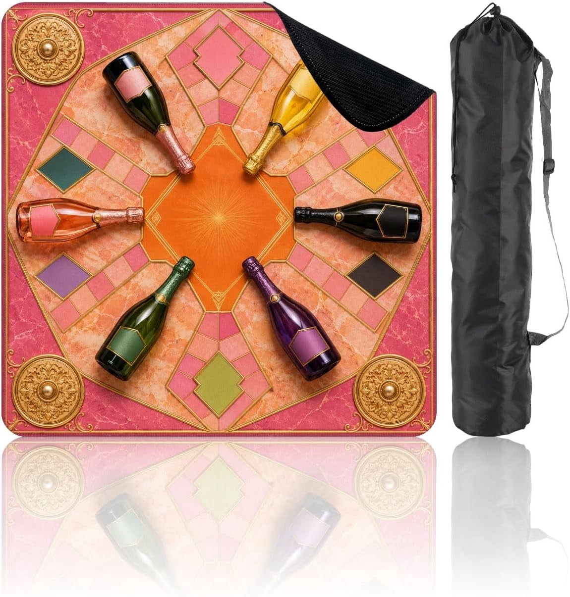 31.5" x 31.5" Mahjong Mat for Table Champagne Bottle Bandana Pink ...