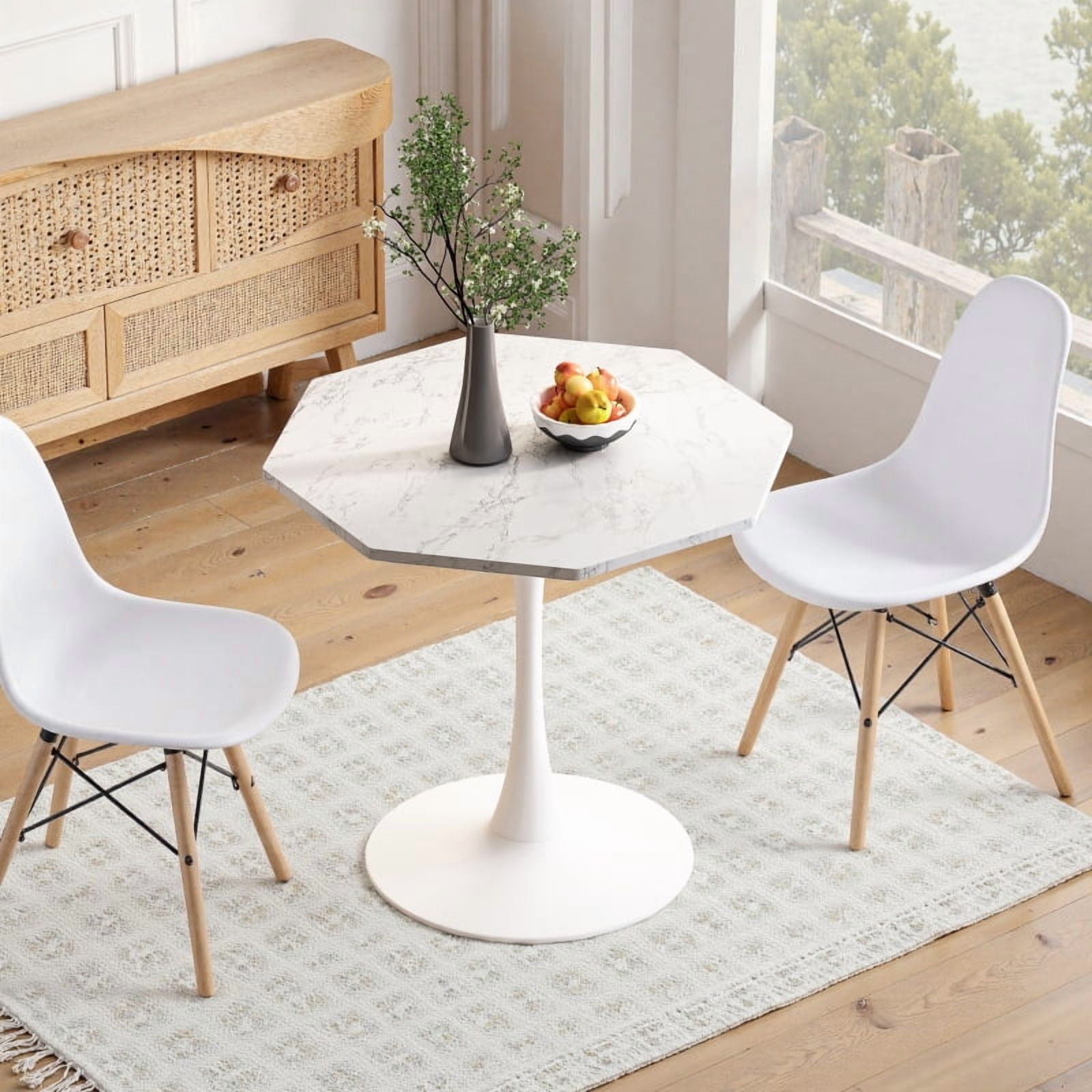 31.50"Modern Octagonal Coffee Table with MDF Table Top,Metal Base, for ...