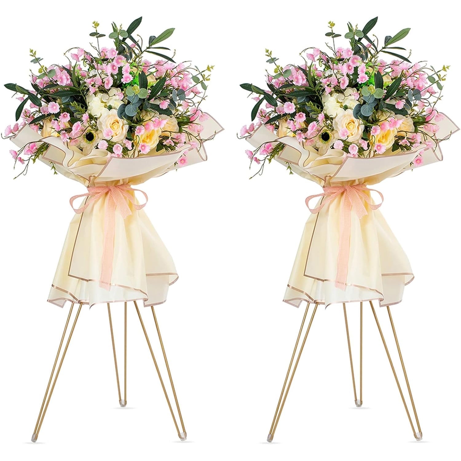 NUPTIO Tall Gold Wedding Centerpiece Flower Display Stand: 2 Pcs 31.5 ...