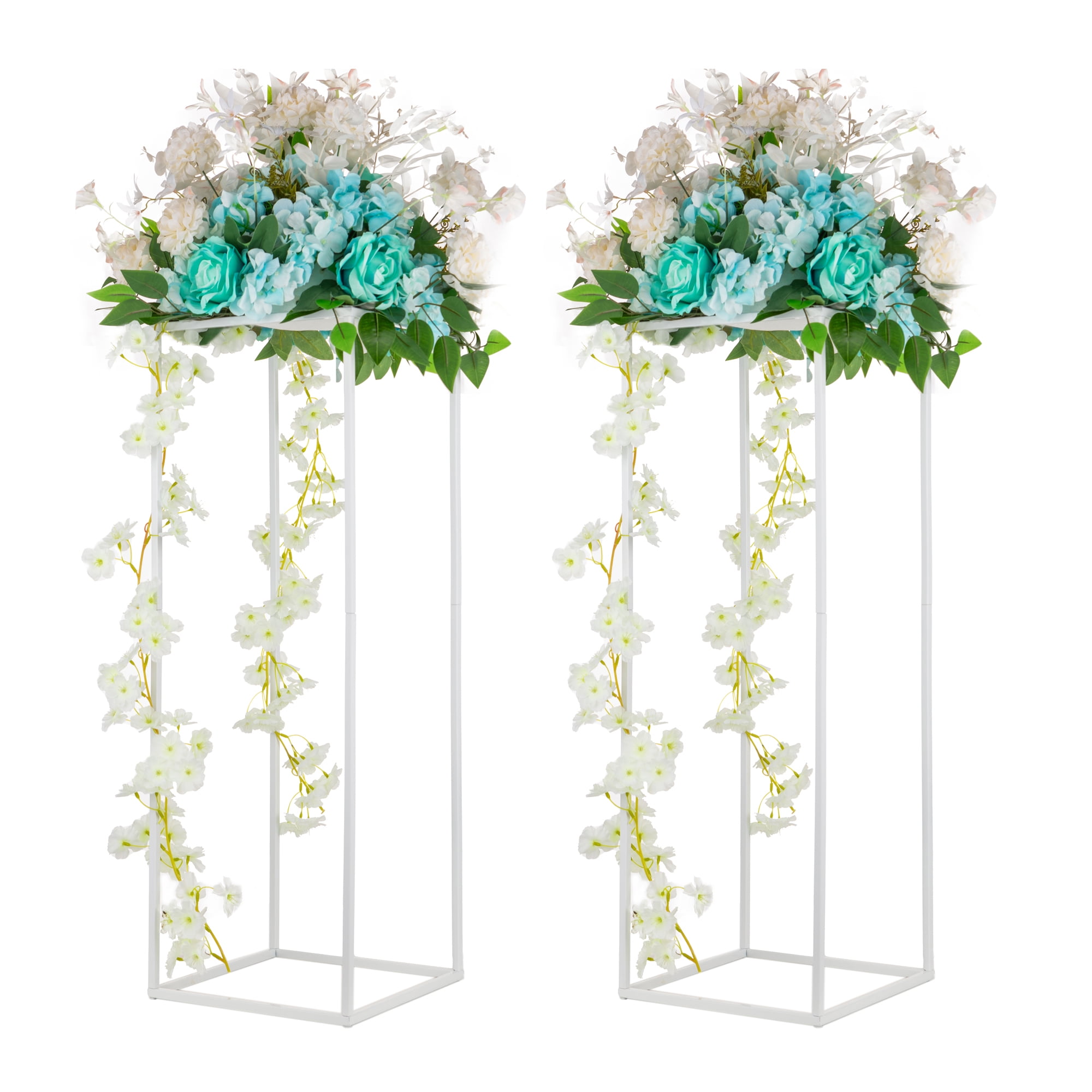 31.5in Tall Wedding Centerpieces Vase, Metal Floor Vase Column Flower ...