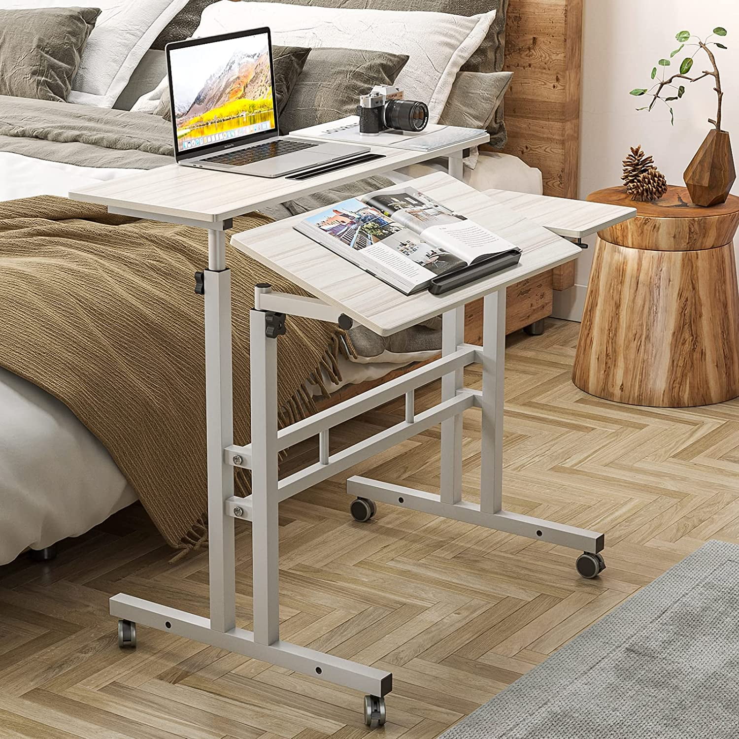 31.5inches Height Adjustable Desk Laptop Desk on The Wheels, Rolling ...