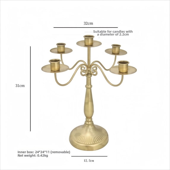 31.5x10x12cm Retro Iron Candle Holder Classic Style Fits Single Triple ...
