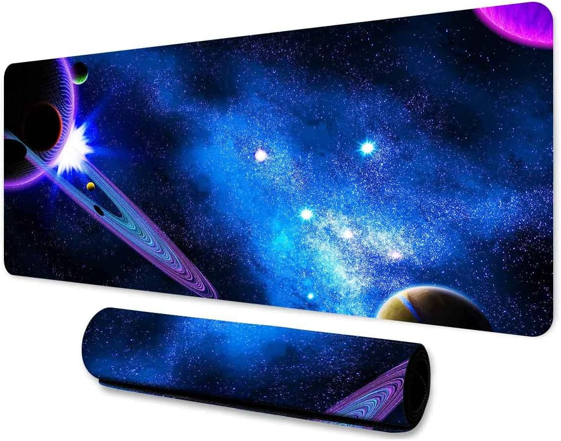 31.5x11.8 Inches Star Mouse Pad Fairytale Fantasy Universe Planet ...