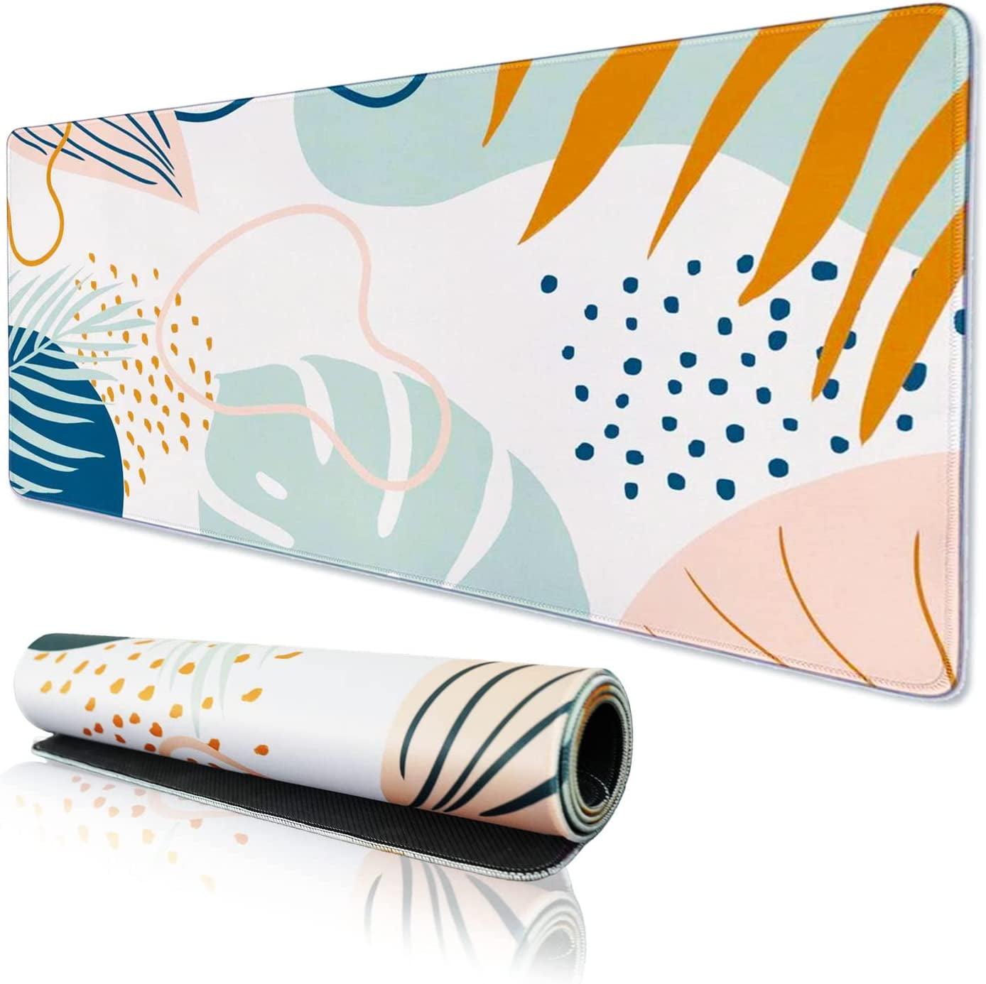 31.5x15.7in Mouse Pad Large Pink Abstract Boho Gaming Computer Desk ...