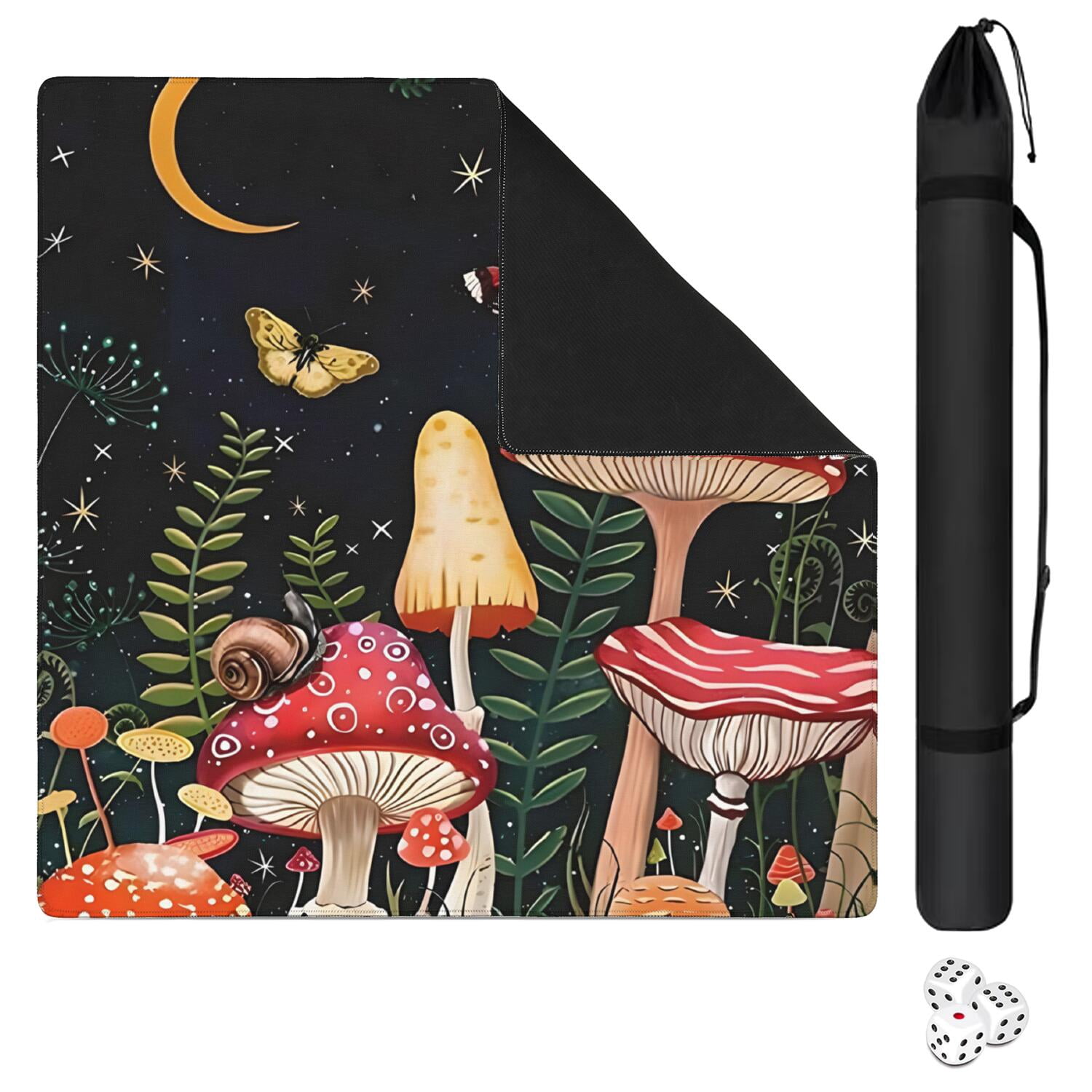 31.5x31.5 Inch Plants Mahjong Table Mat Made of Premium Rubber with ...