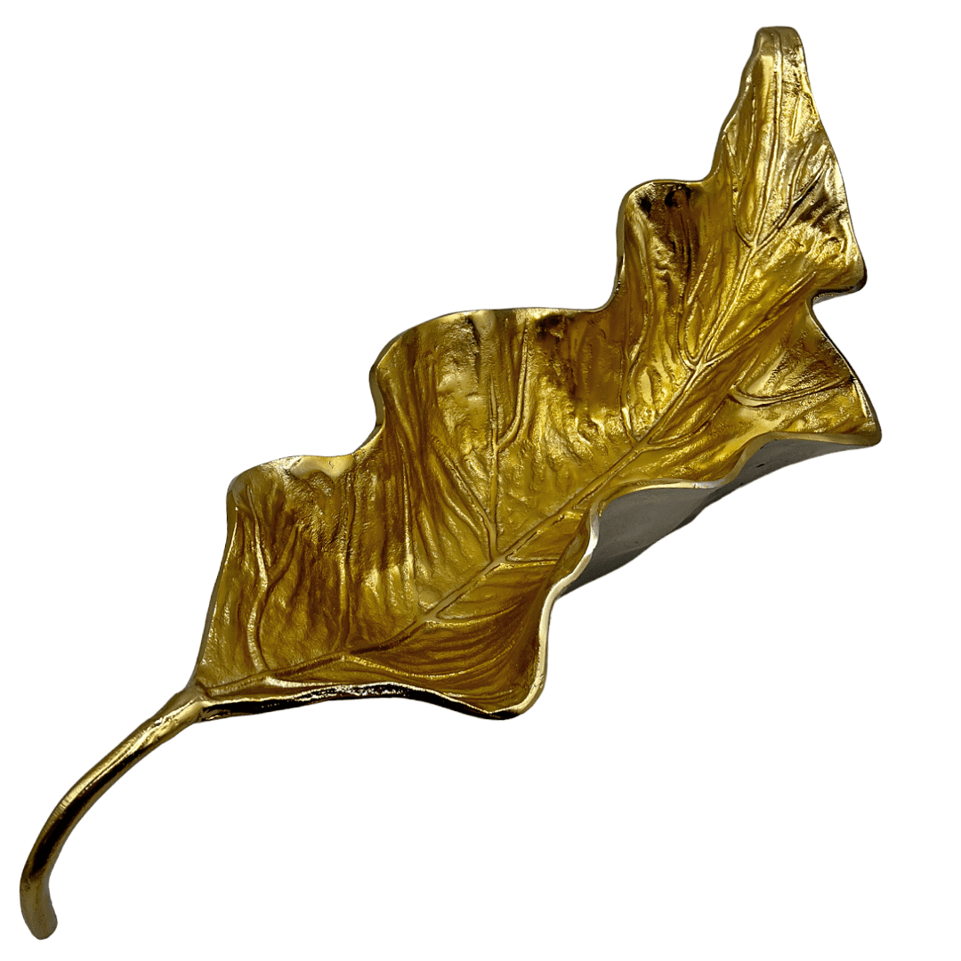 31" Aluminum Decorative Gold Leaf Platter - Walmart.com