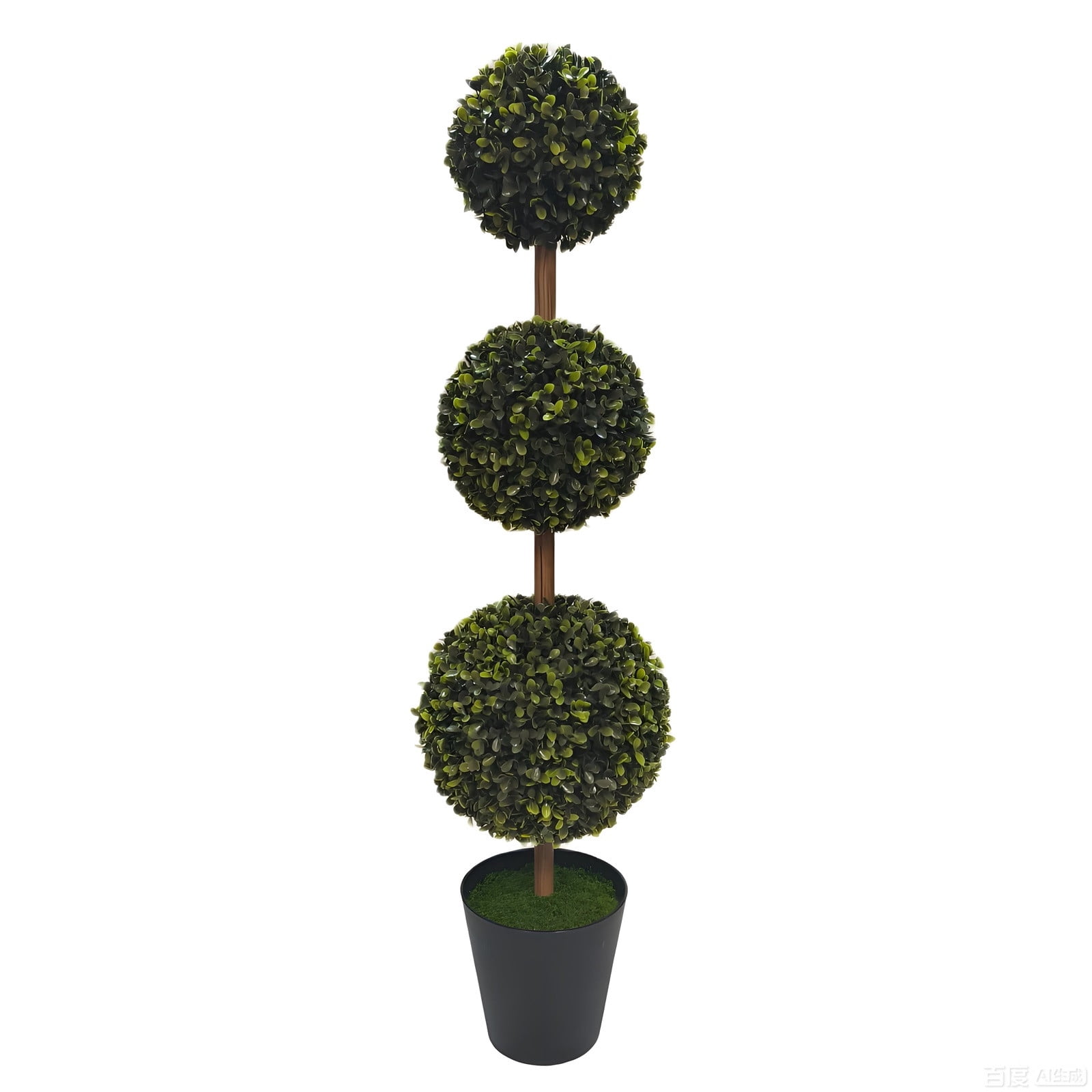 31'' Artificial Boxwood Topiary Triple Ball Outdoor Potted Plants Anti ...
