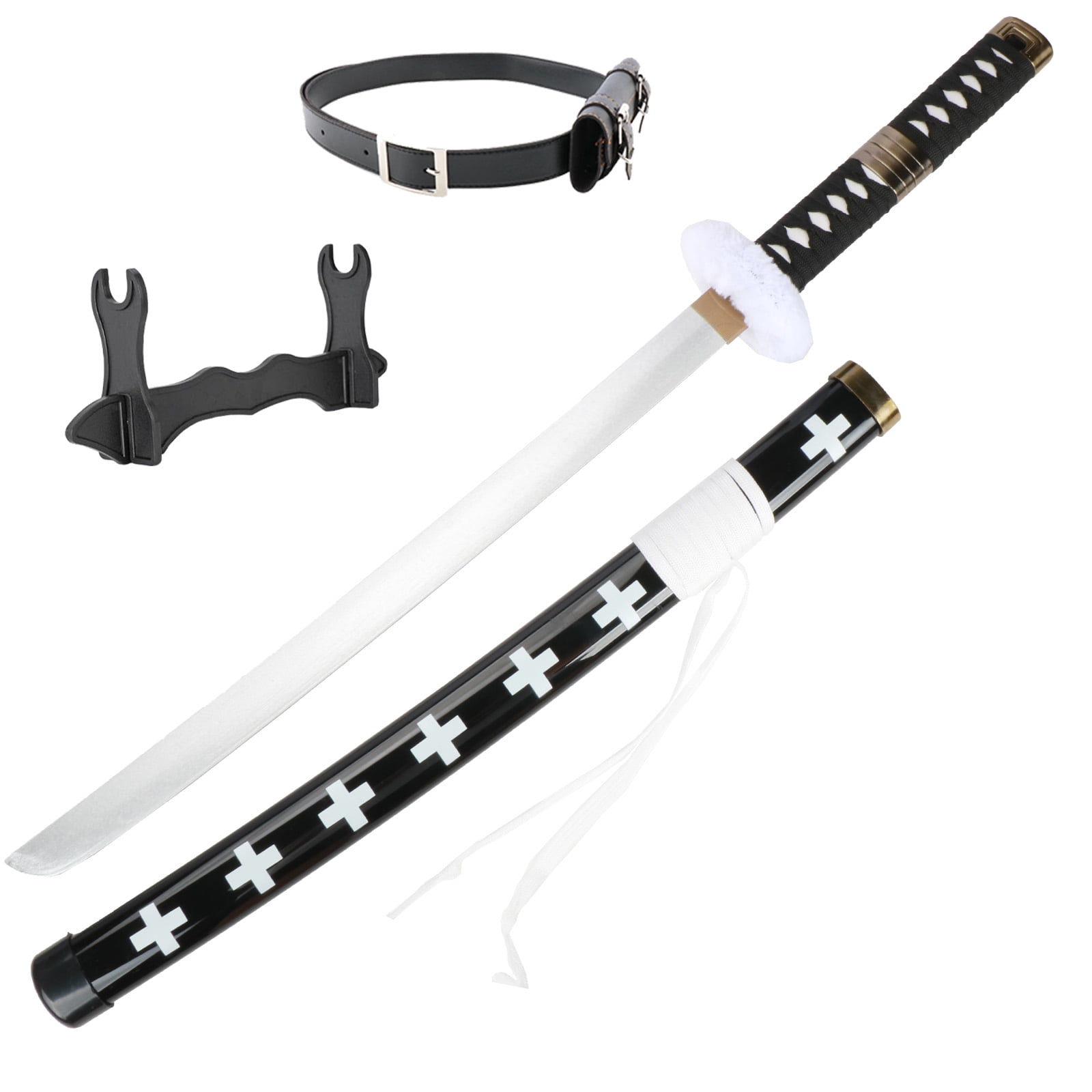 31" Bamboo Wooden Sword with Stand Display & Black Belt - Walmart.com