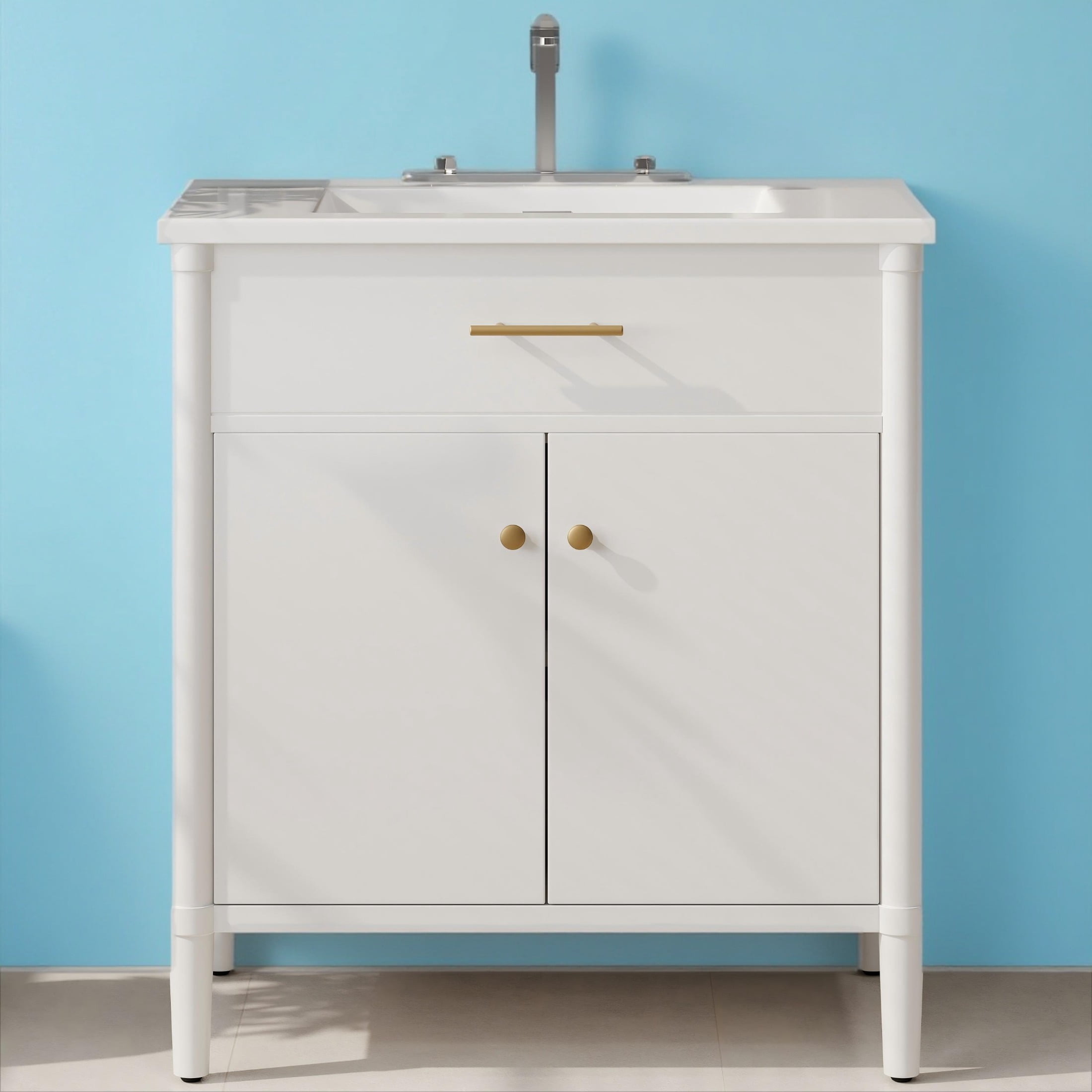 31" Bathroom Vanity with Sink, Bathroom Cabinet with 2 Doors ...