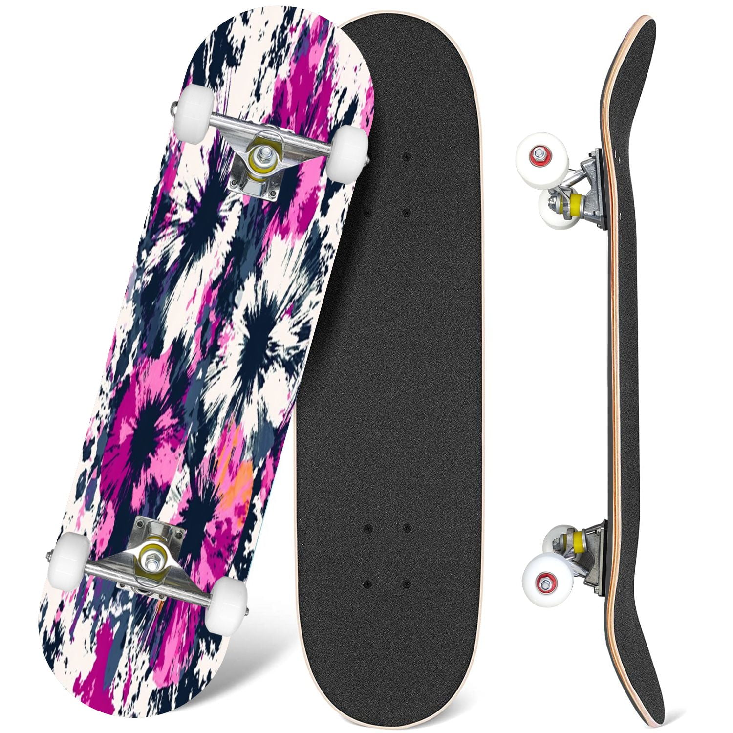 31'' Complete Skateboard 7 Layer Canadian Maple Beginner Skateboard Abstract grunge Chaotic ...