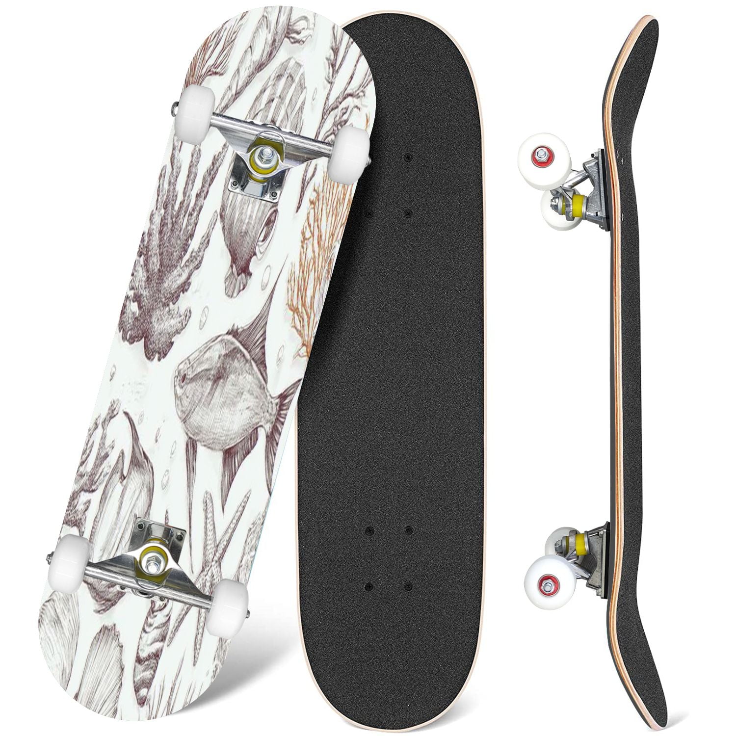 31'' Complete Skateboard 7 Layer Canadian Maple Beginner Skateboard ...