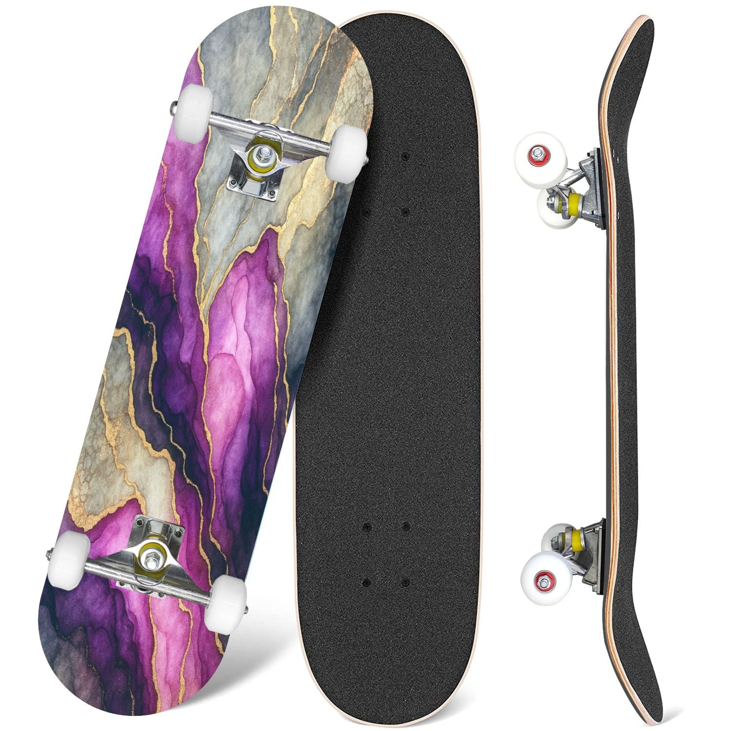 31'' Complete Skateboard 7 Layer Canadian Maple Double Kick Deck ...