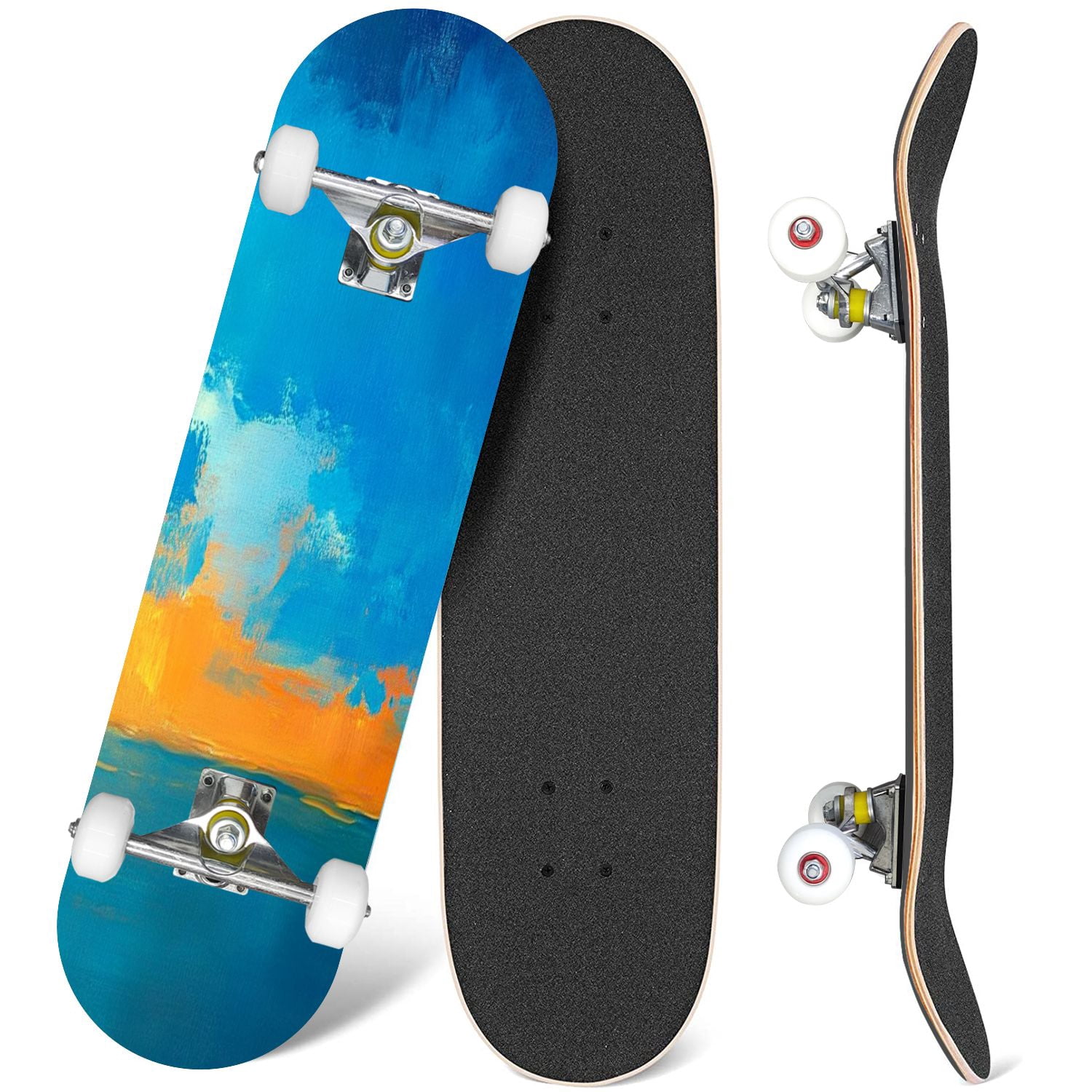 31'' Complete Skateboard 7 Layer Canadian Maple Double Kick Deck ...