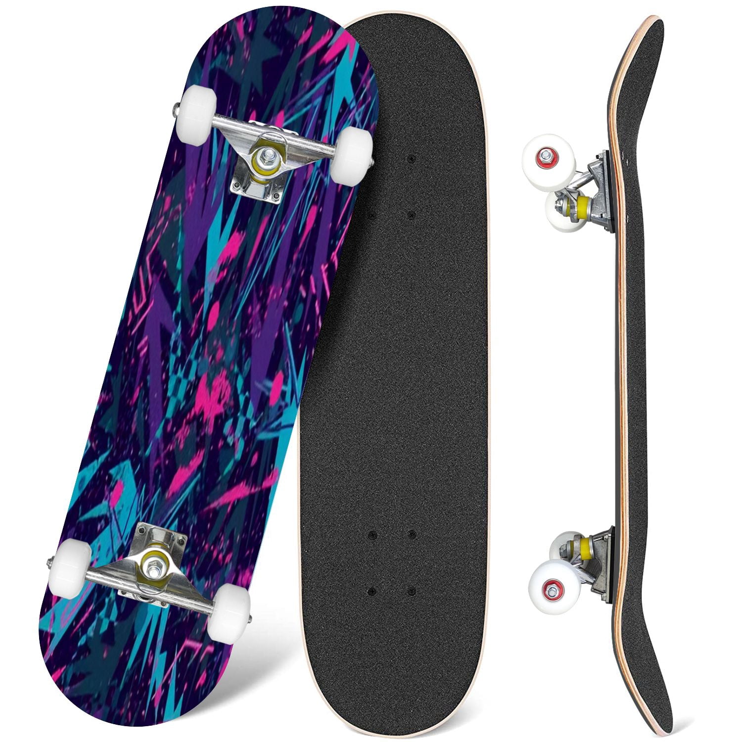 31'' Complete Skateboard 7 Layer Canadian Maple Double Kick Deck ...