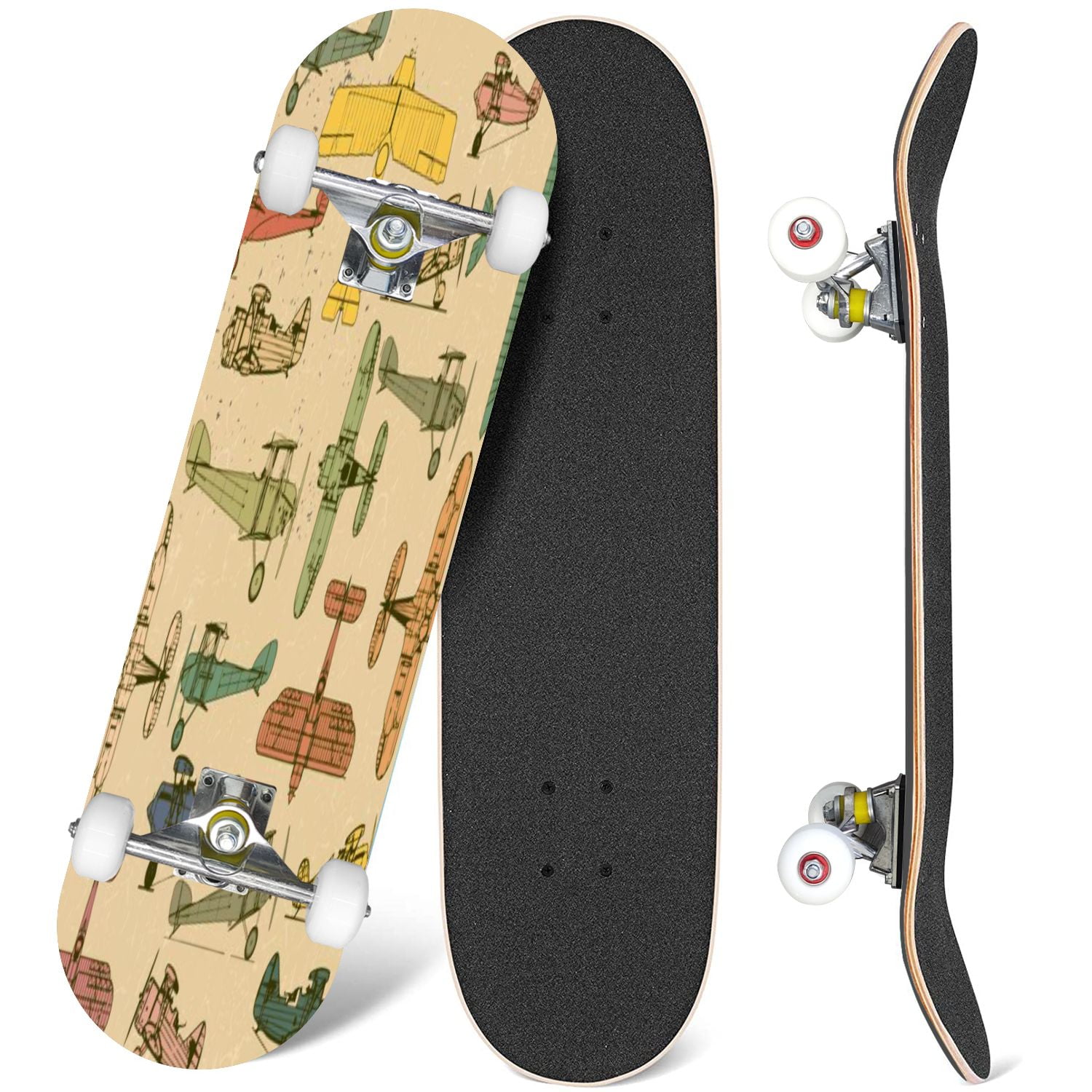 31'' Complete Skateboard 7 Layer Canadian Maple Double Kick Deck ...