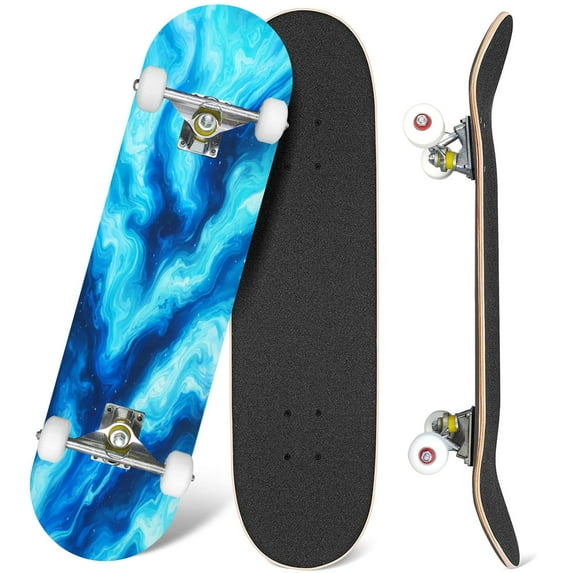 31'' Complete Skateboard 7 Layer Canadian Maple Double Kick Deck ...