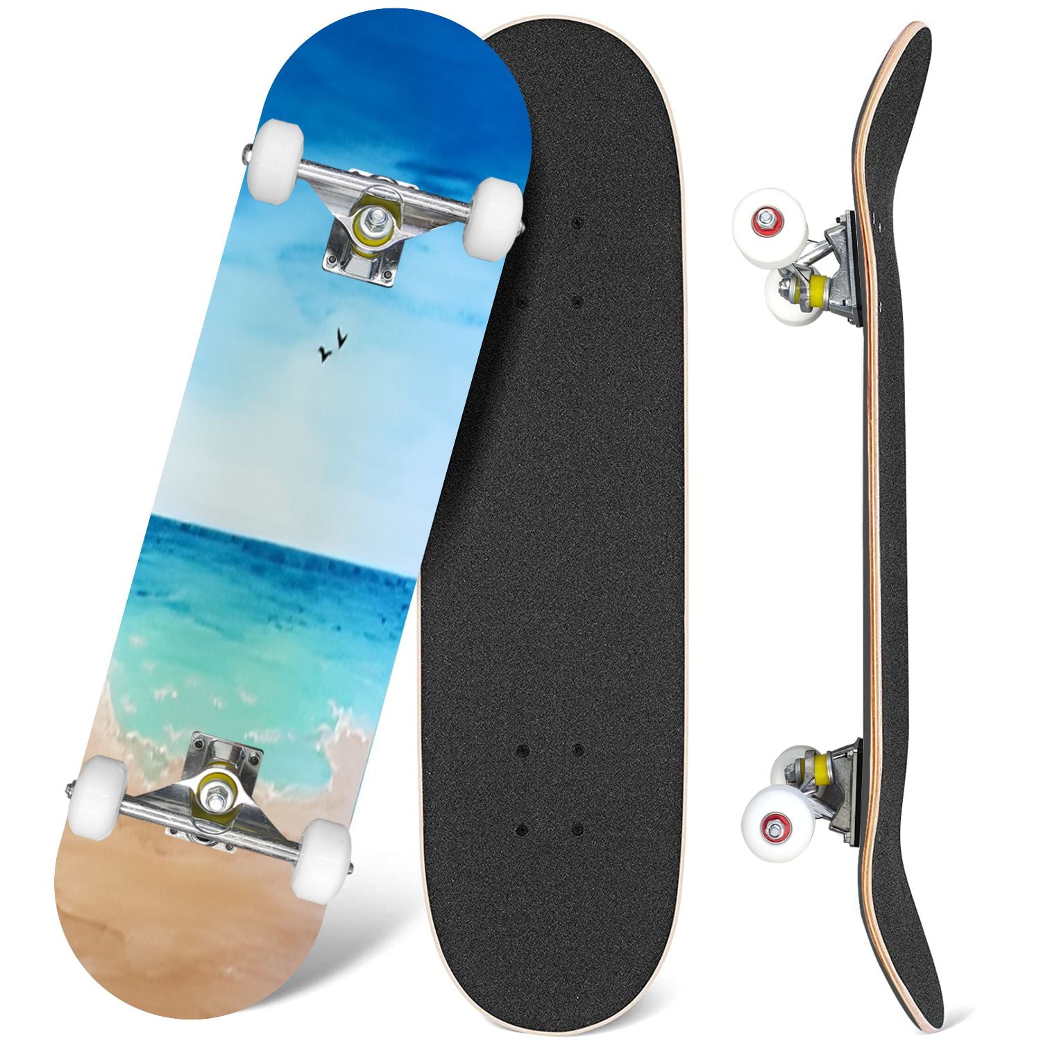 31'' Complete Skateboard 7 Layer Canadian Maple Double Kick Deck ...