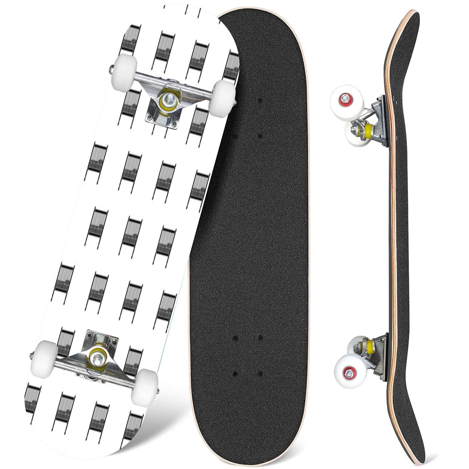 31'' Complete Skateboard 7 Layer Canadian Maple Double Kick Deck ...