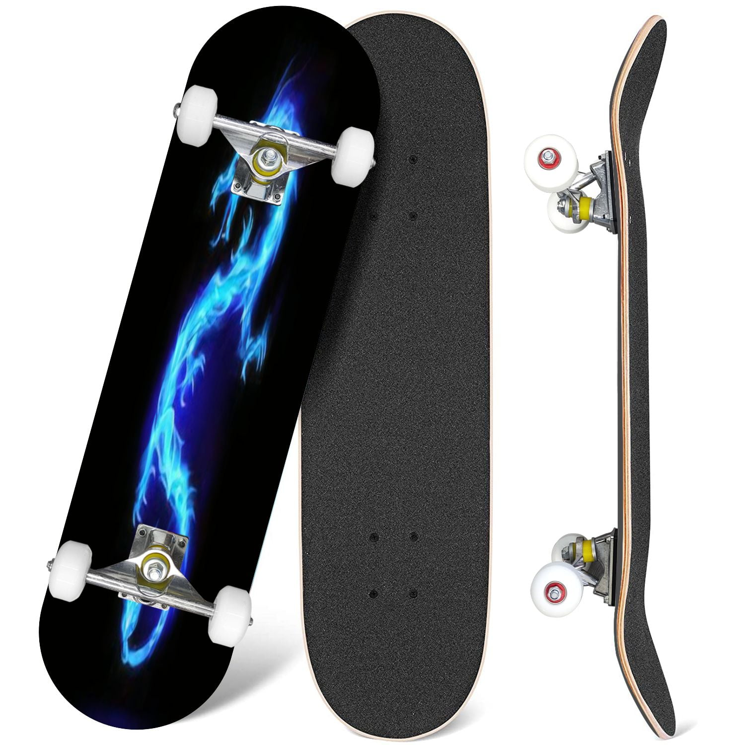 31'' Complete Skateboard 7 Layer Canadian Maple Double Kick Deck ...